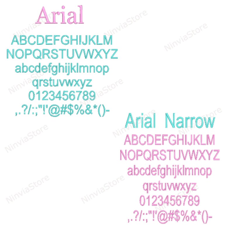 10 PES Arial Embroidery Fonts Bundle, Machine Embroidery Design ...