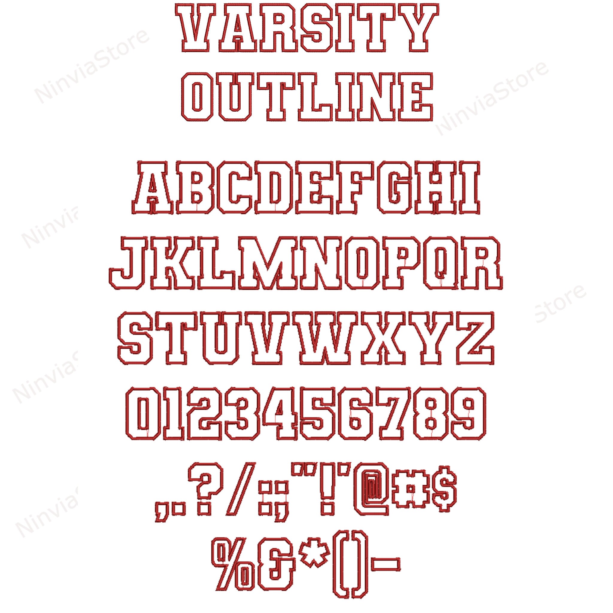 7 HUS Outline Embroidery Fonts Bundle Machine Embroidery Font - Etsy