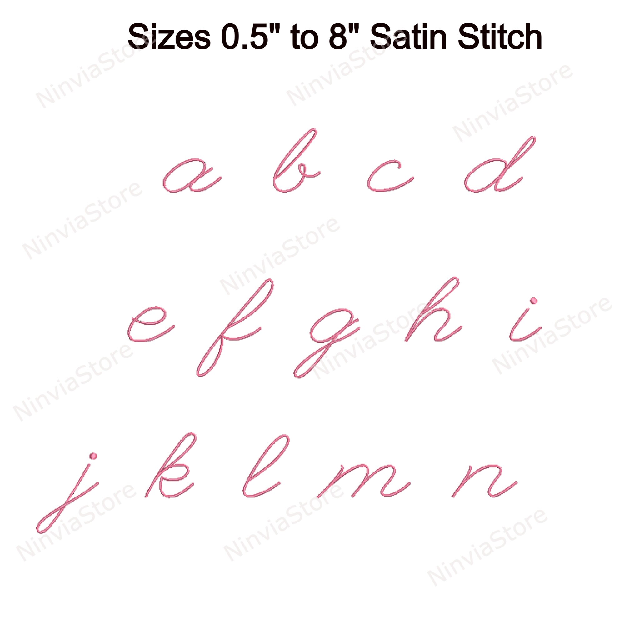 Thin Script Embroidery Font, PES Monogram Font Script Font, Satin BX ...