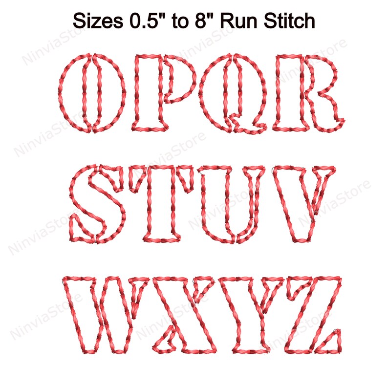 Stencil Run Outline Embroidery Font Run Stitch Pe Font for - Etsy