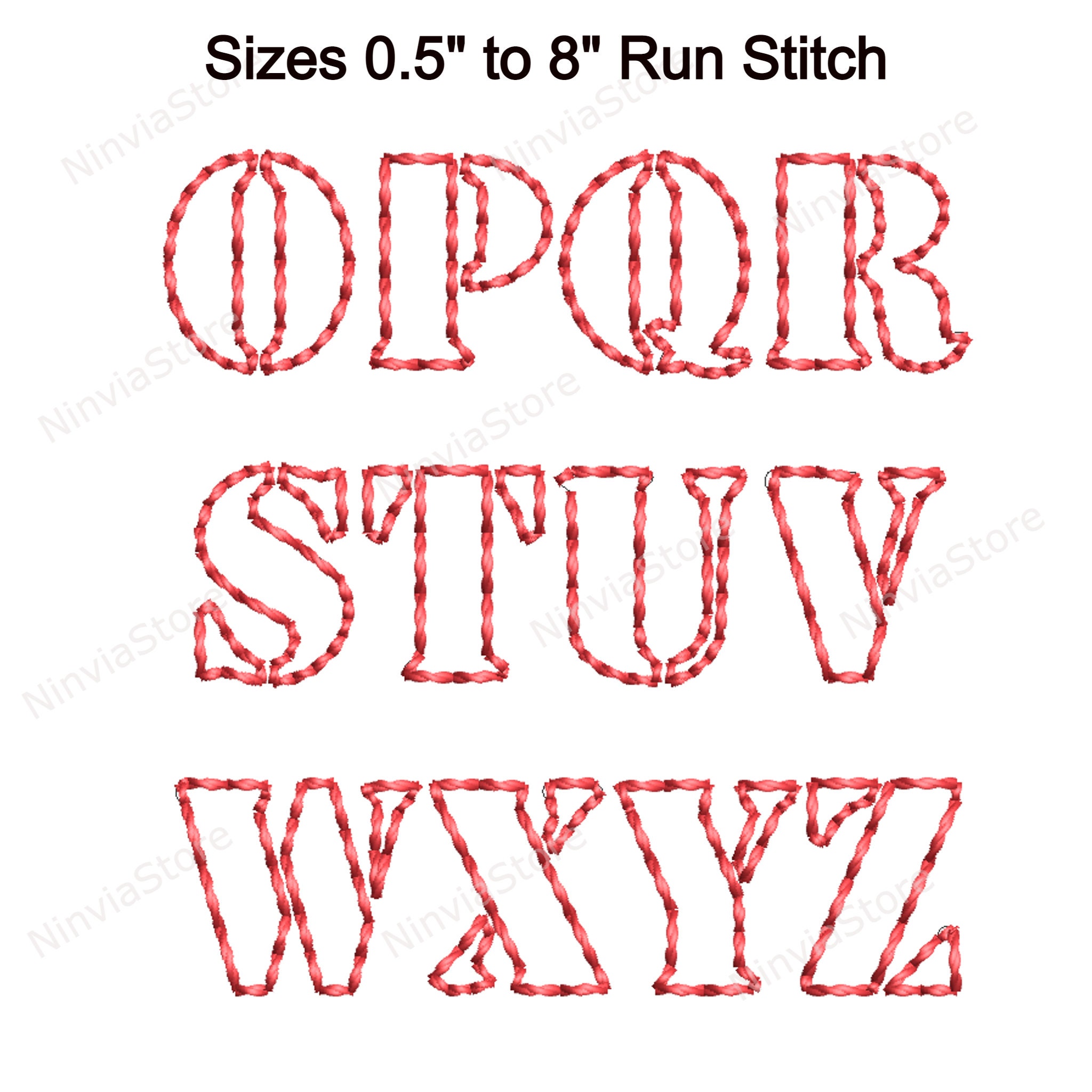 Stencil Run Outline Embroidery Font, Run Stitch Pe Font for Embroidery ...