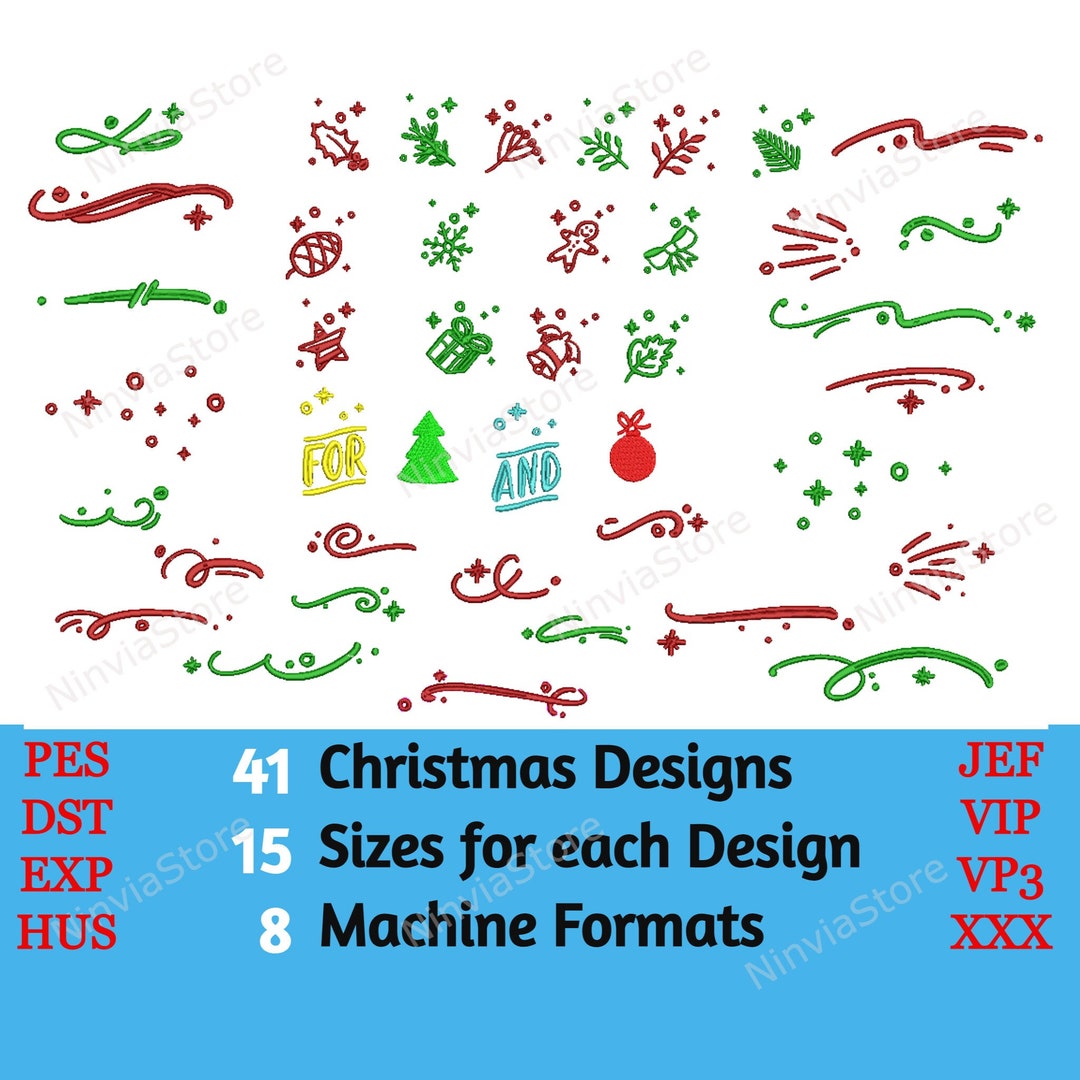 41 Christmas Embroidery Designs, Christmas Machine Embroidery Design ...