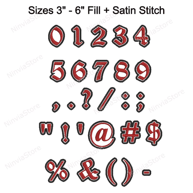 2 Color Old English Embroidery Font, Alphabet PES Font for Embroidery ...