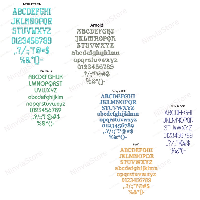 50 BX Embroidery Fonts 0.25 and 0.5 Size Machine - Etsy