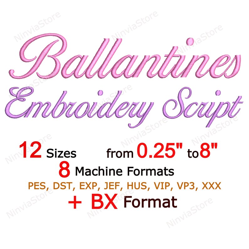 Ballantines Script Embroidery Font PES Monogram Font Pe - Etsy