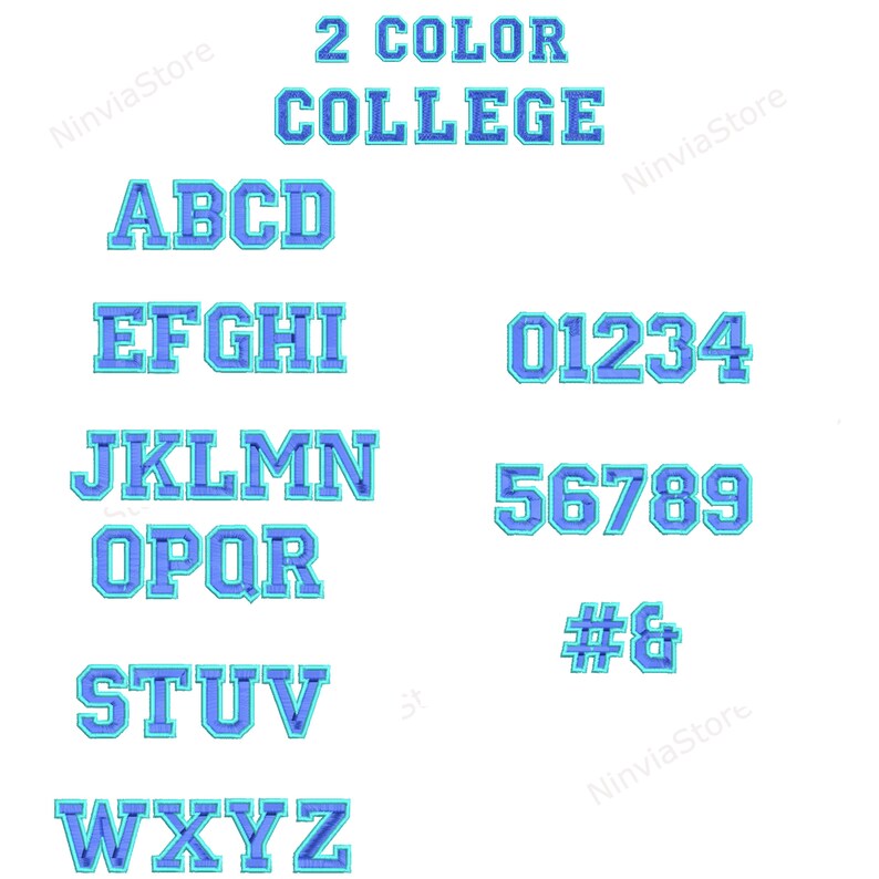 7 BX Two-color Embroidery Fonts Bundle, Machine Embroidery Font BX ...
