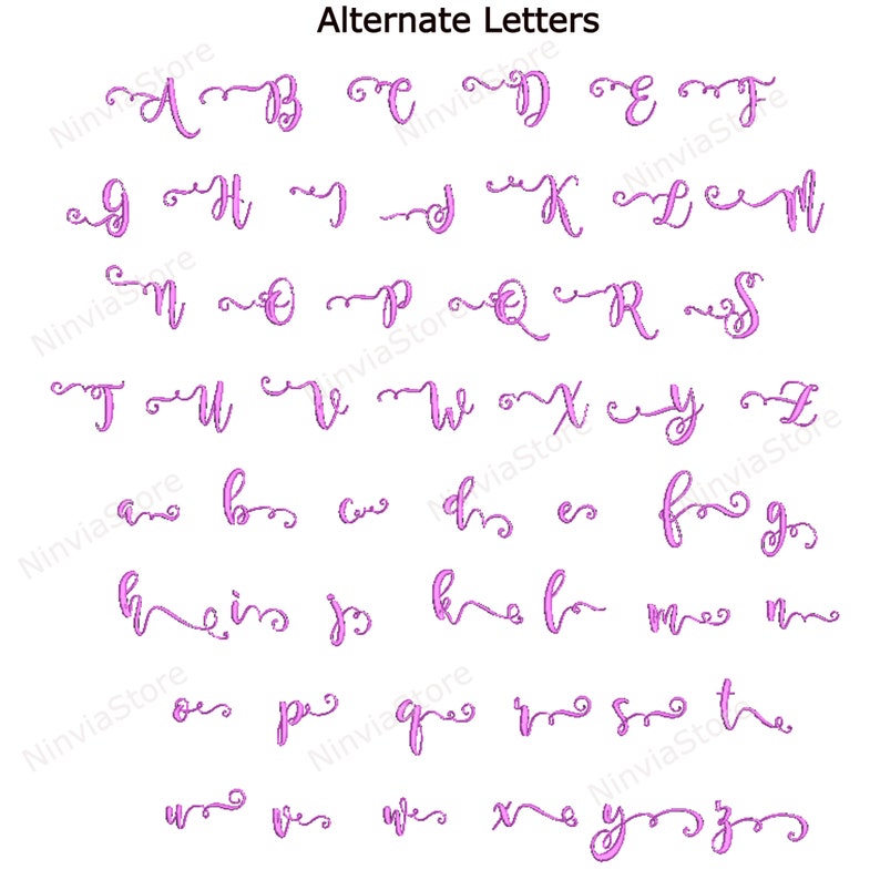 Magnolia Sky Script Embroidery Font Calligraphy Font Pe PES - Etsy