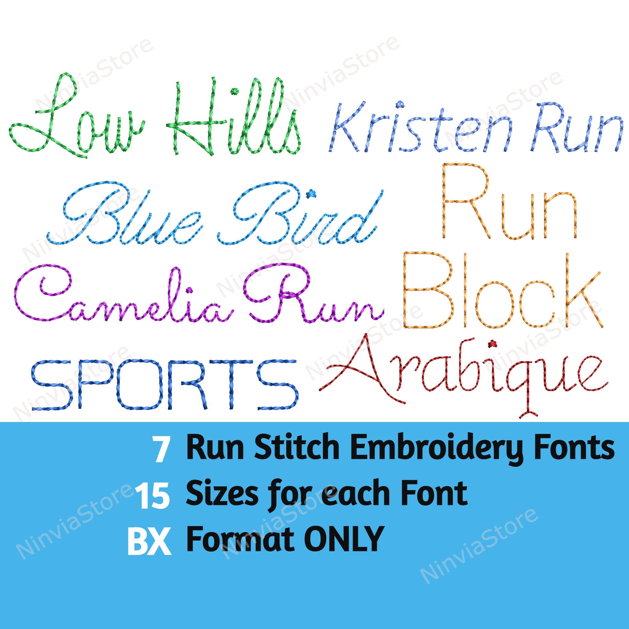 BX Embroidery Font Bundle, Run Stitch Machine Embroidery Font BX ...