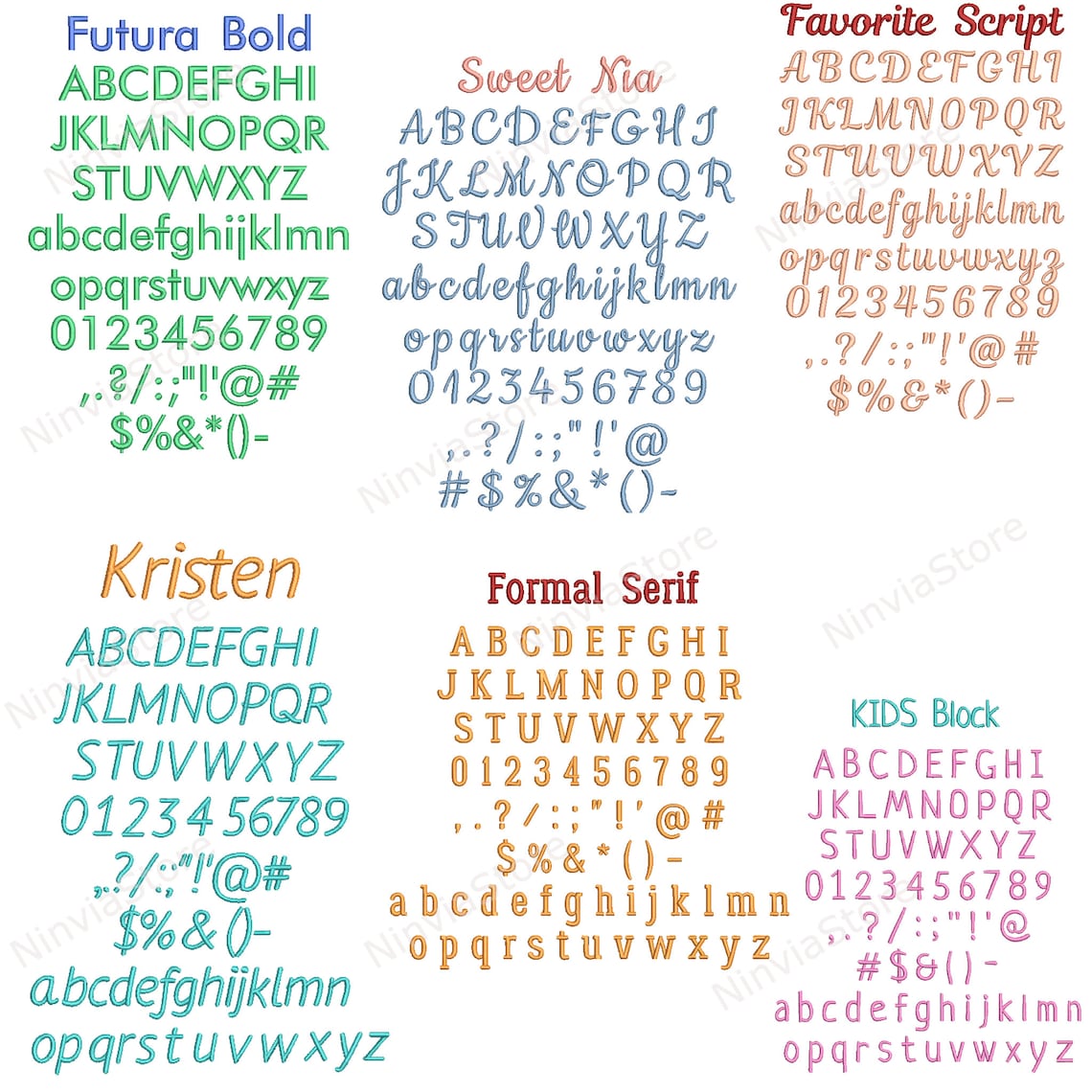 50 BX Embroidery Fonts 0.75" 1.25" 1.75" Sizes, Machine Embroidery Font ...