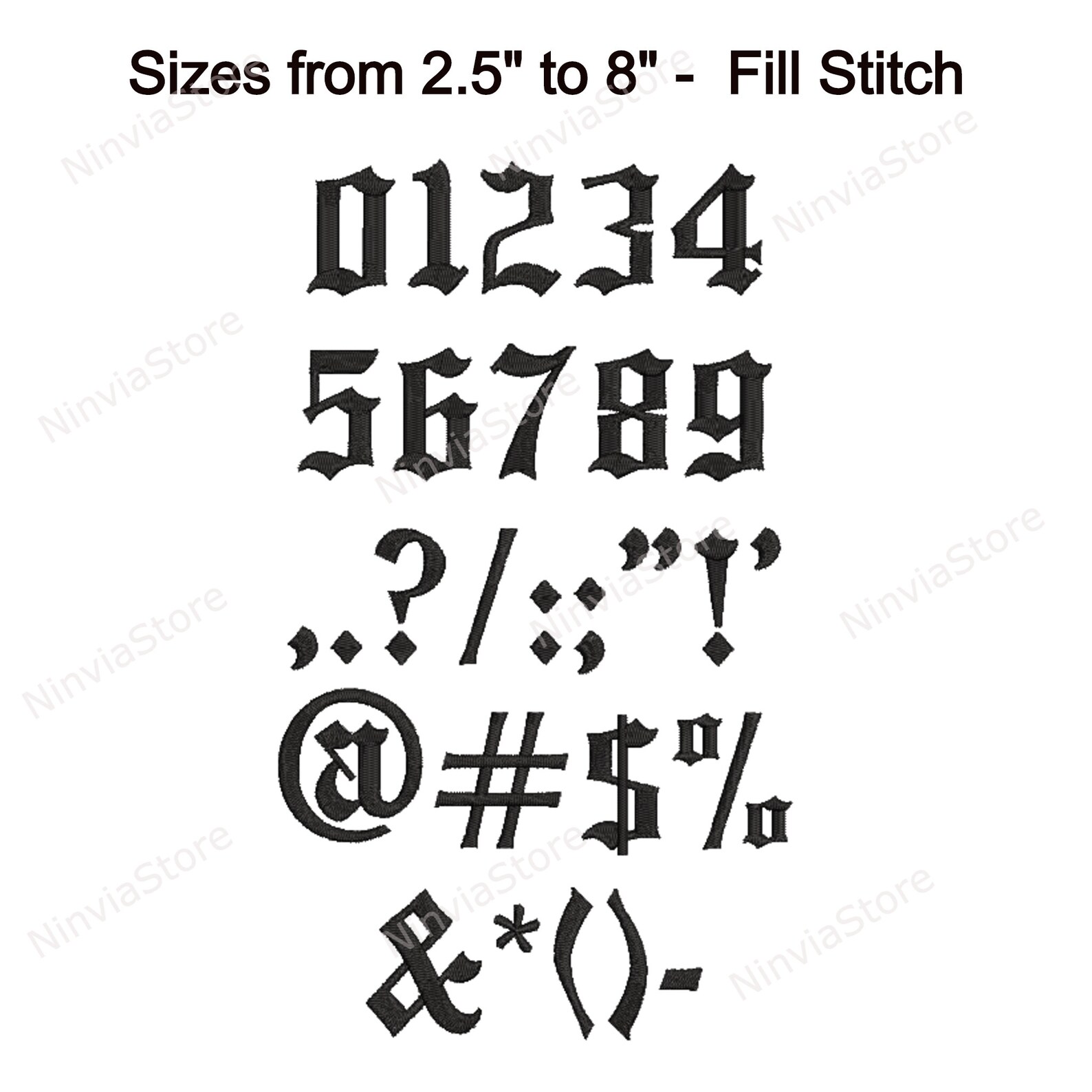 Gothic Embroidery Font Alphabet PES Font for Embroidery - Etsy