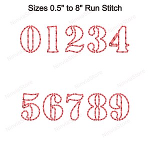 Stencil Run Outline Embroidery Font, Run Stitch Pe Font for Embroidery ...