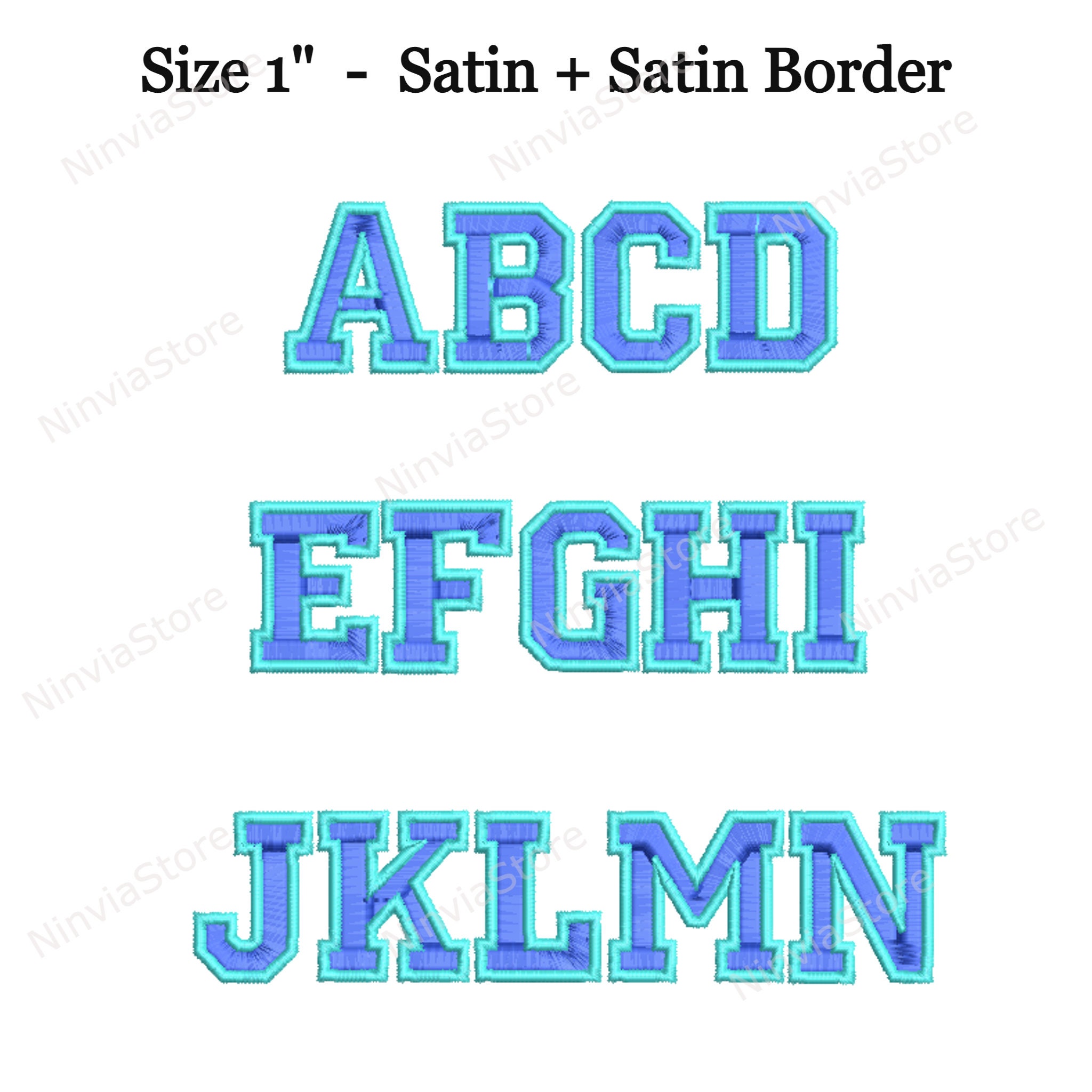 2 Color College Embroidery Font, BX PES, Alphabet Machine Embroidery ...