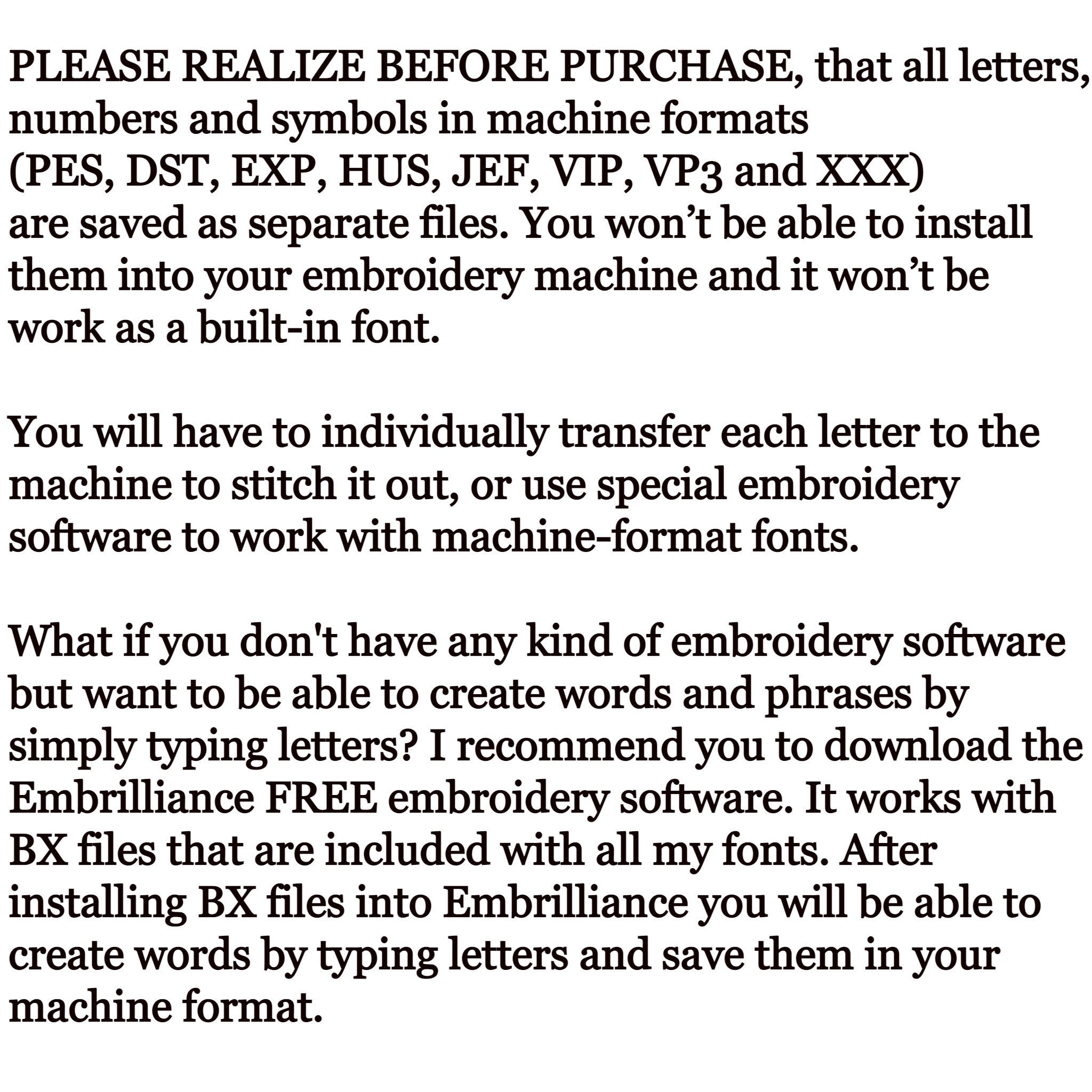 Arial Bold Embroidery Font, Pe Font for Embroidery, Small PES Font ...