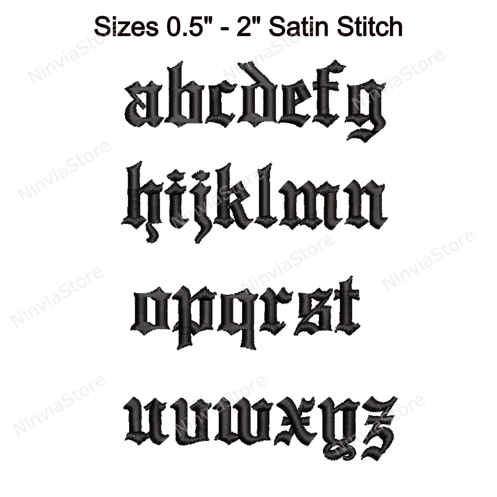 Gothic Embroidery Font Alphabet PES Font for Embroidery - Etsy