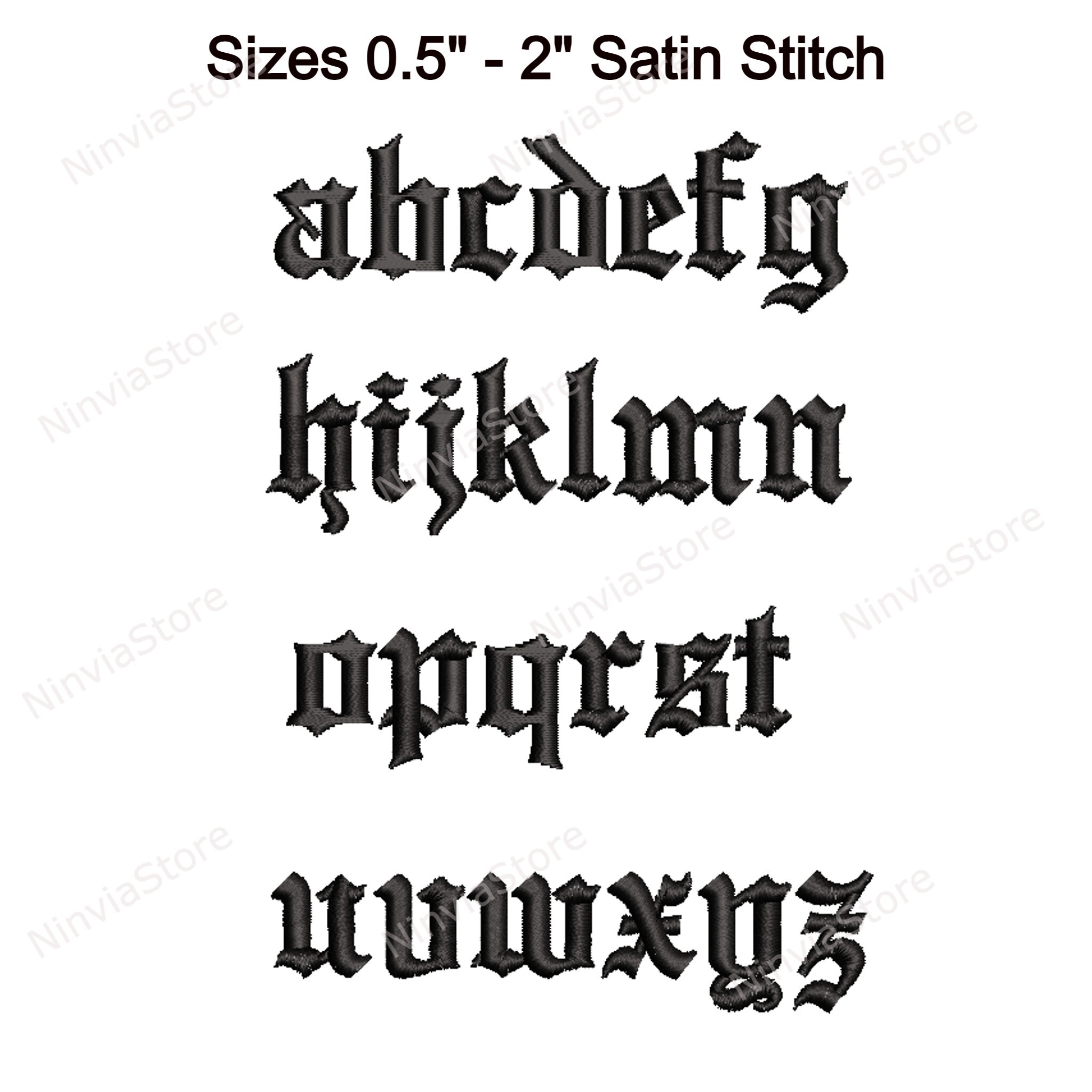Gothic Embroidery Font Alphabet PES Font for Embroidery - Etsy