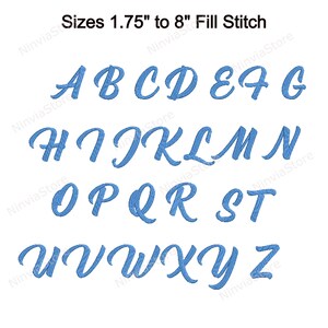 Bernadette Embroidery Script, BX Font for Embroidery, Cursive Font Pe, PES Monogram Font, Pe ...