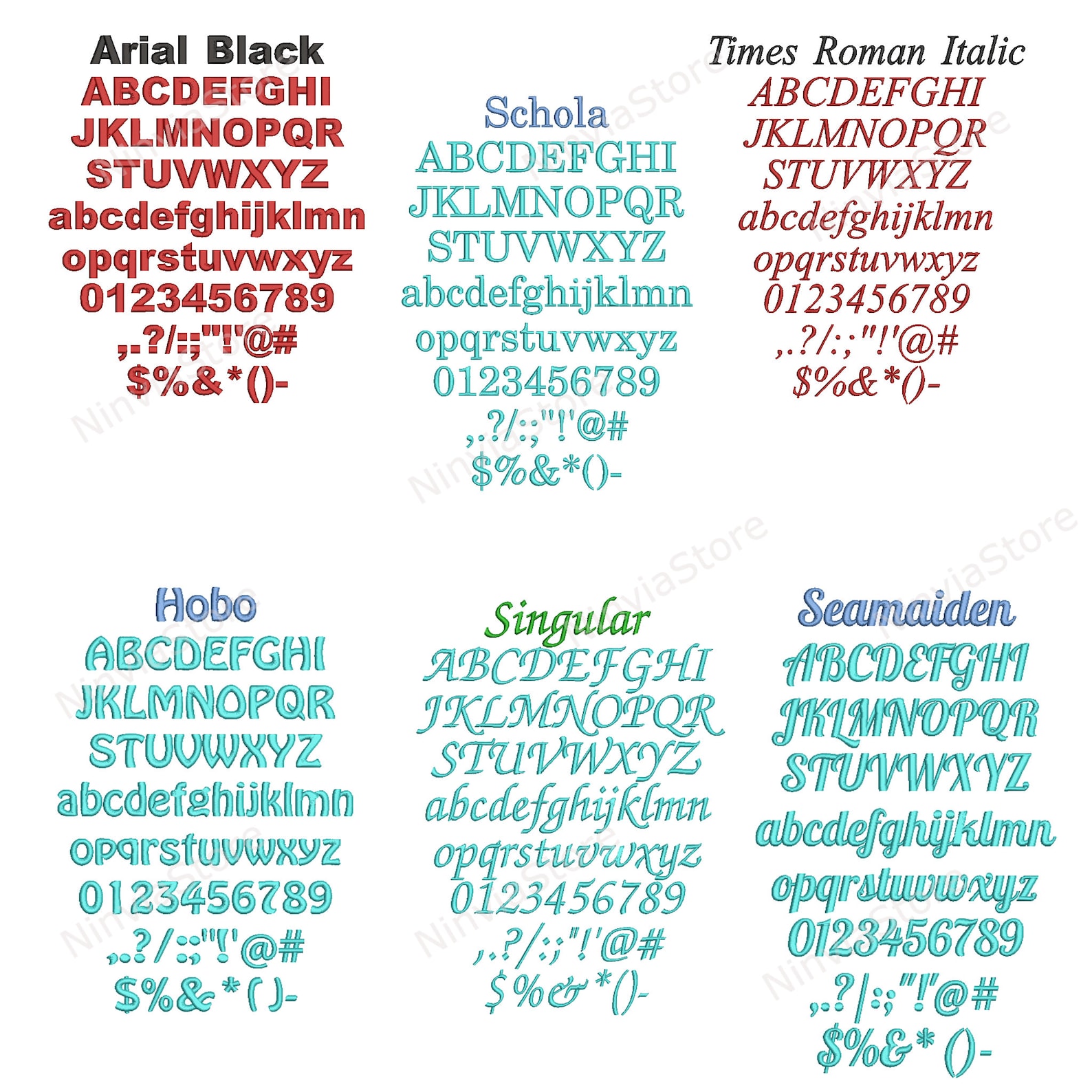 50 BX Embroidery Fonts 0.25" and 0.5" Size, Machine Embroidery Font BX ...