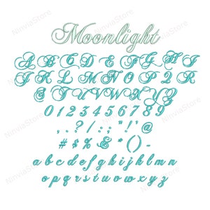 DST Embroidery Font Bundle, Script Font DST, Alphabet Machine ...