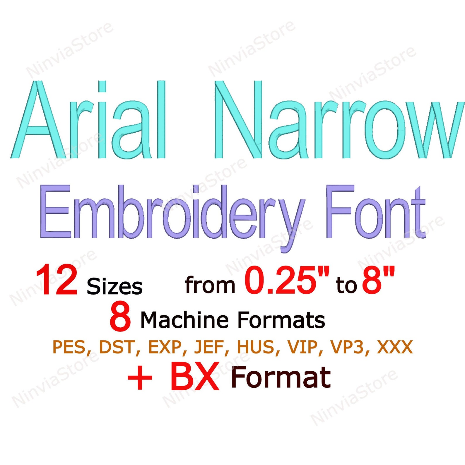 Arial Narrow Embroidery Font Alphabet Machine Embroidery - Etsy