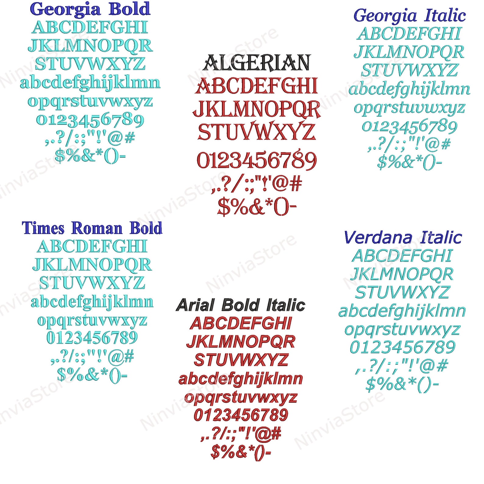 50 BX Embroidery Fonts 0.75" 1.25" 1.75" Sizes, Machine Embroidery Font ...