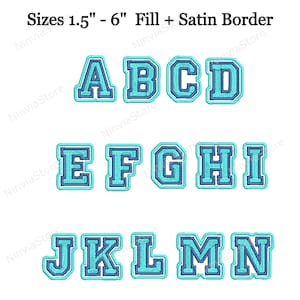 3 Color College Embroidery Font, Pe Font for Embroidery, BX Font ...