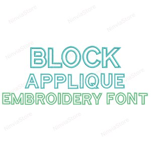 Block Applique Embroidery Font Machine Embroidery Design - Etsy