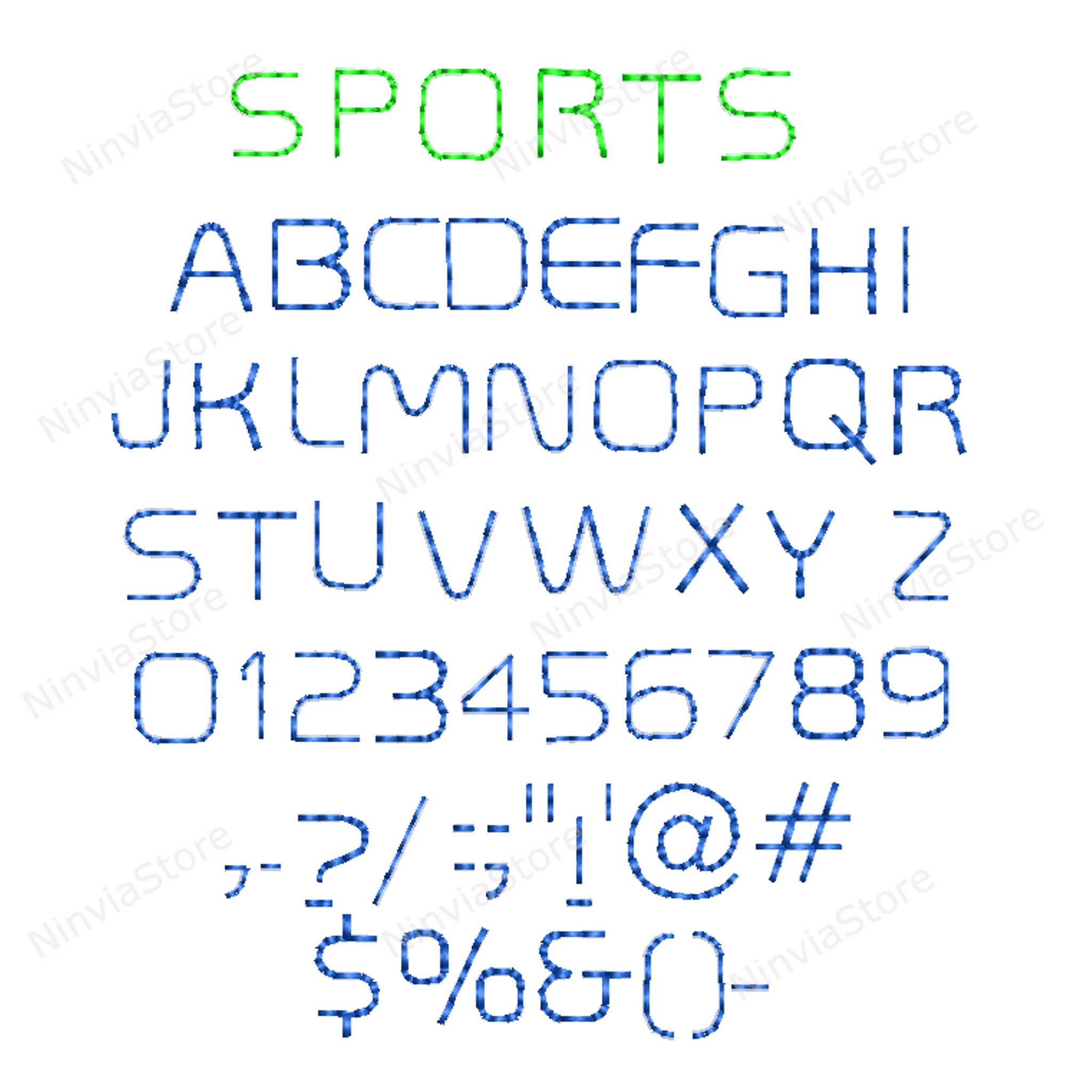 DST Embroidery Font Bundle, Run Stitch Machine Embroidery Font ...