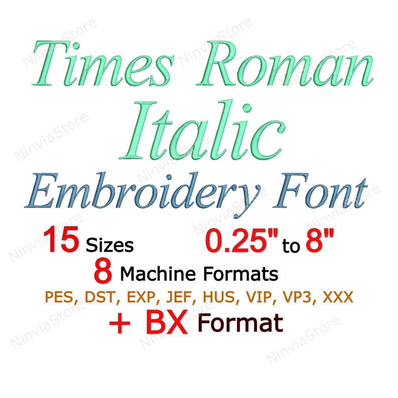 Times Roman Italic Embroidery Font, Monogram BX Font, Alphabet PES Font ...