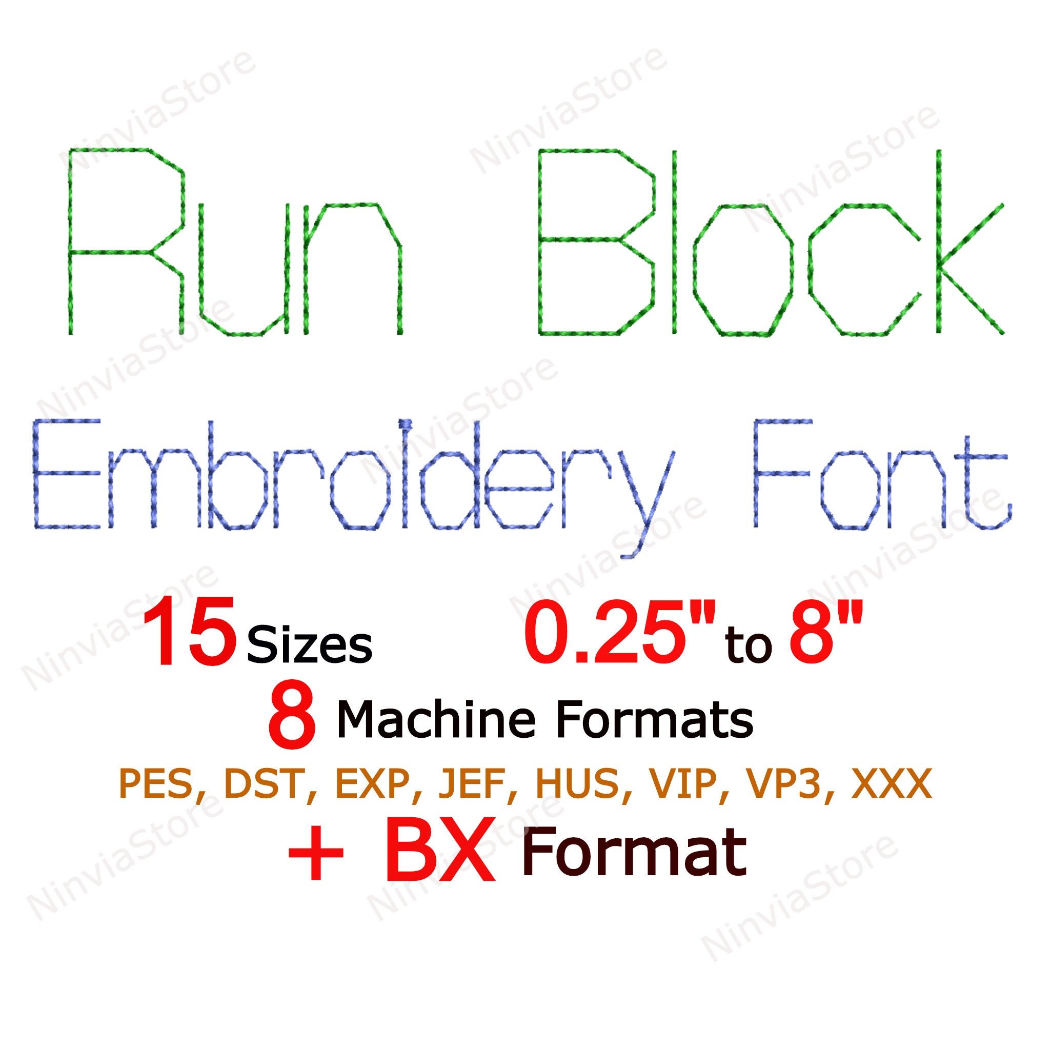 Run Block Embroidery Font Block BX Font Monogram Alphabet | Etsy