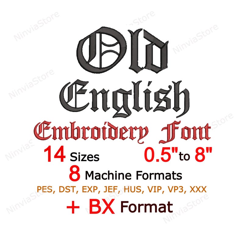 Old English Bx Embroidery - Etsy