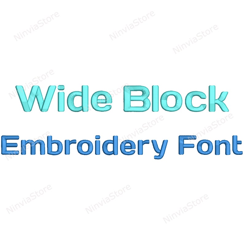 Wide Block Embroidery Font Block BX Font Monogram Alphabet - Etsy