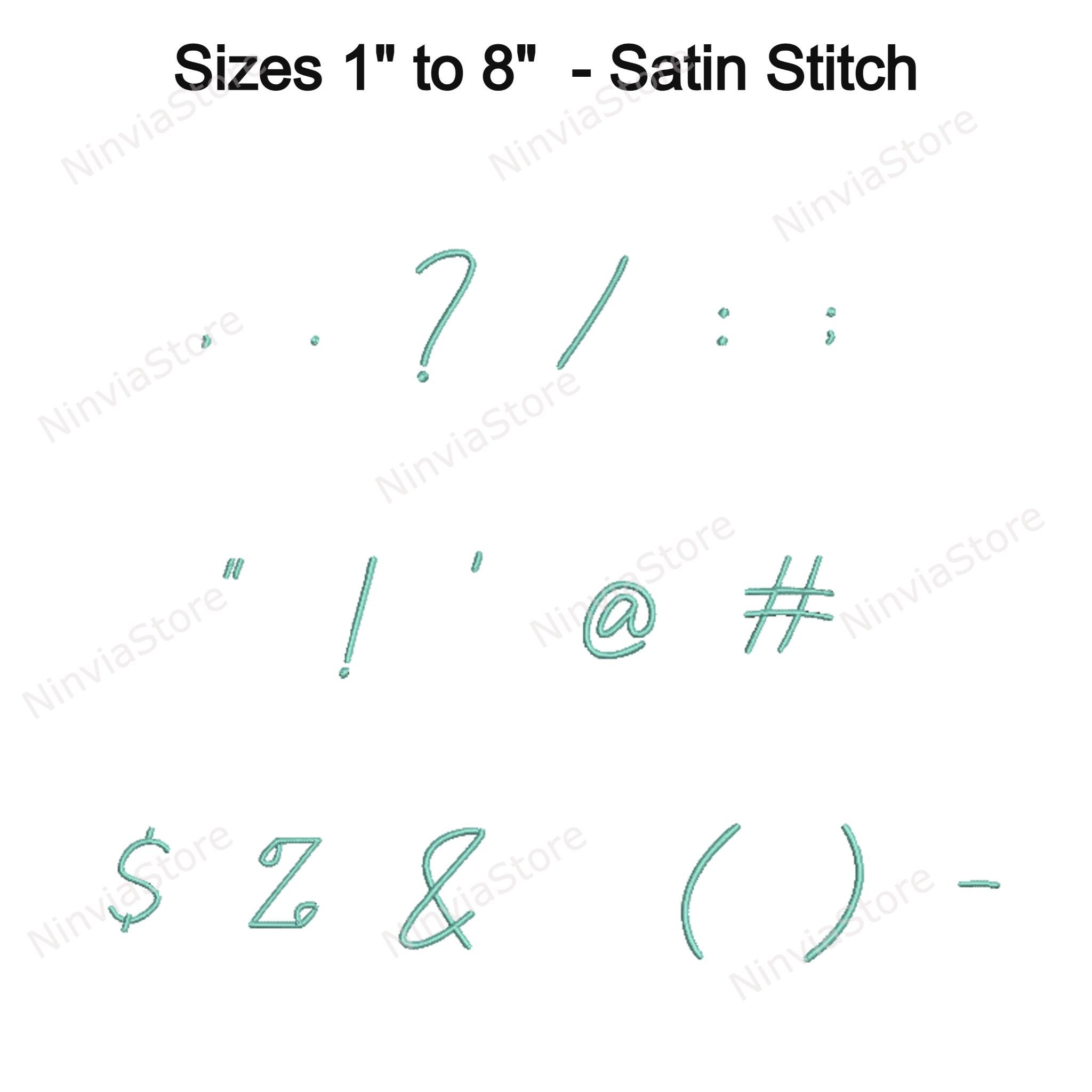 Signature Script Embroidery Font - Thin Satin Letters - Monogram ...