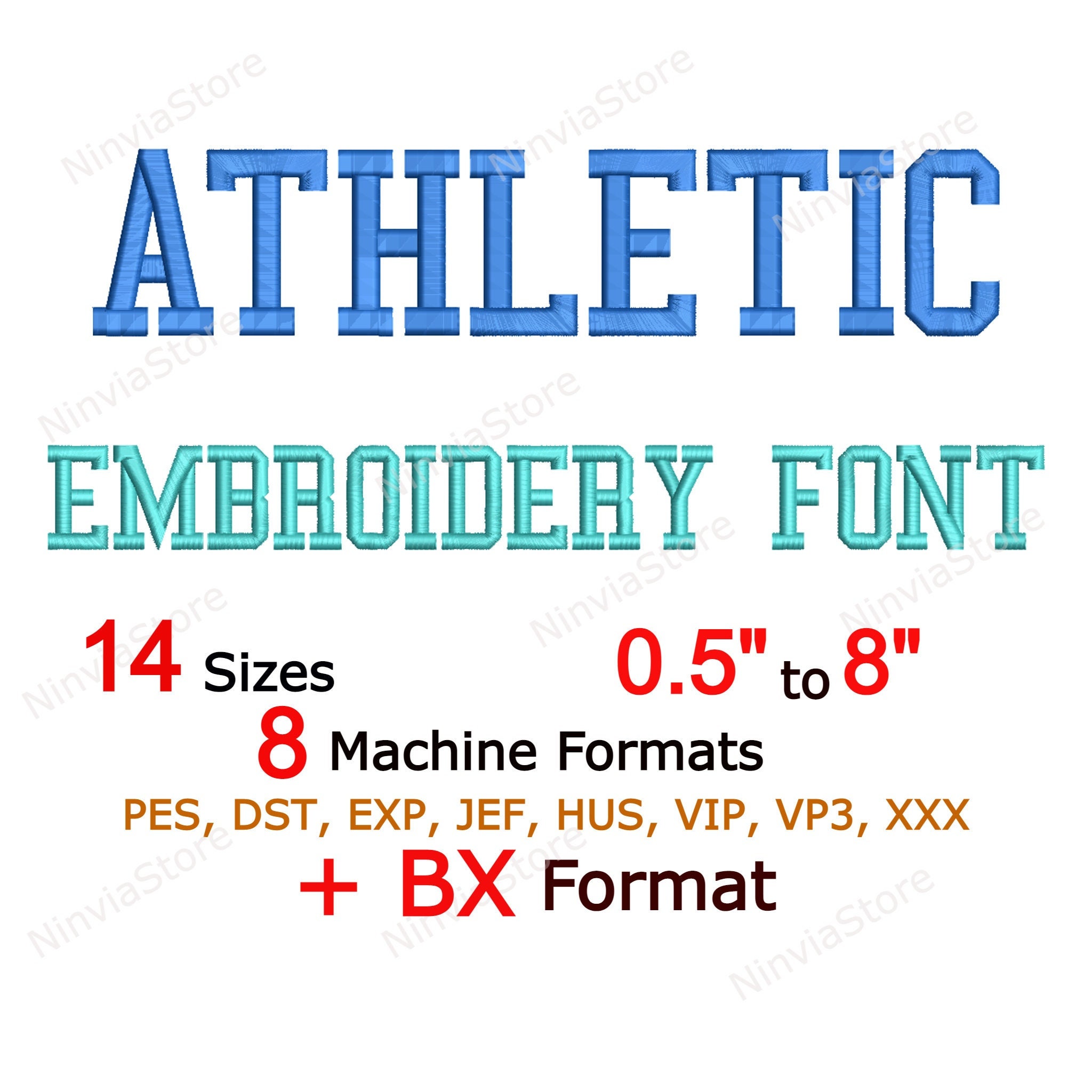 Athletic Embroidery Font Monogram BX Font Machine Embroidery - Etsy