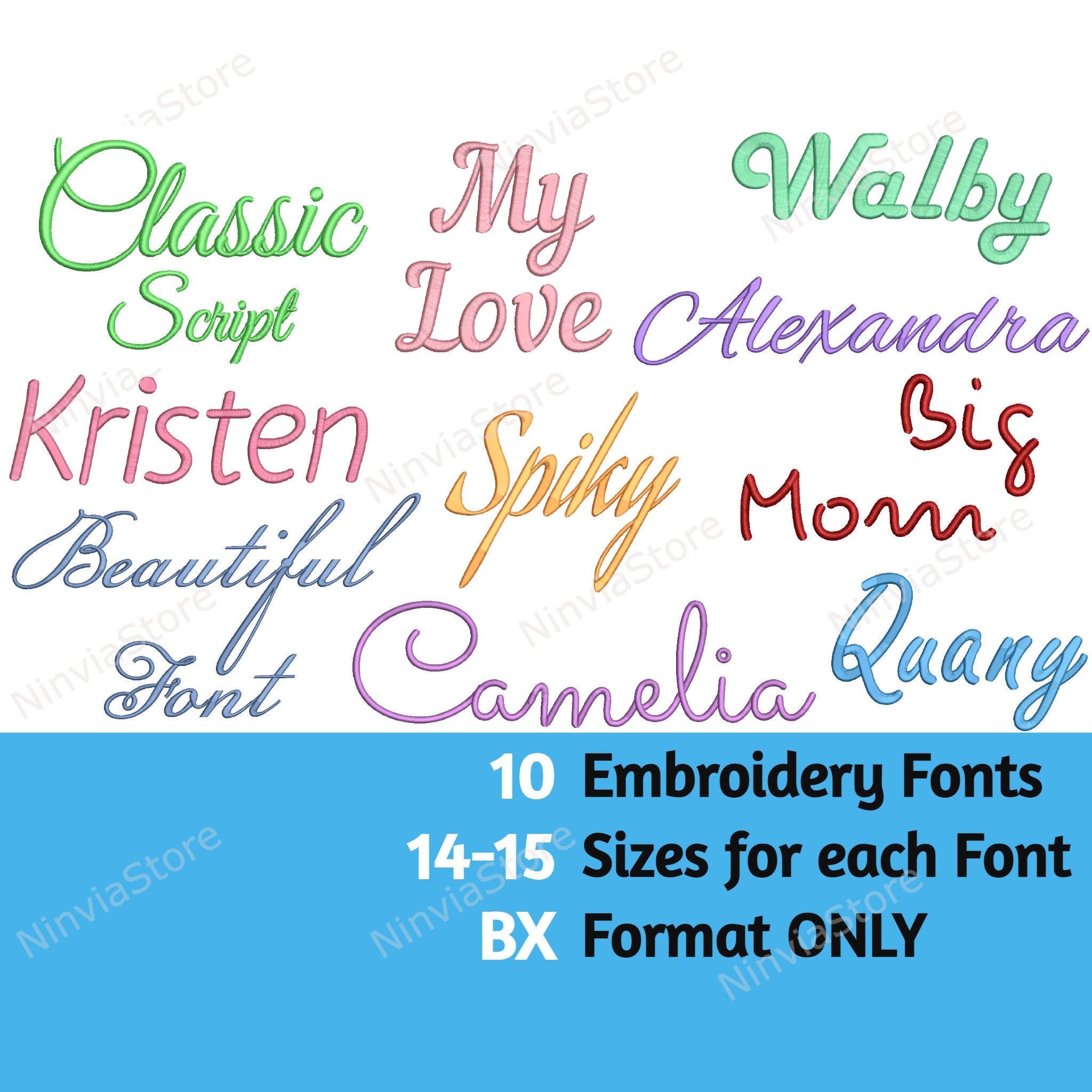 BX Embroidery Script Font Bundle BX Font for Embroidery - Etsy