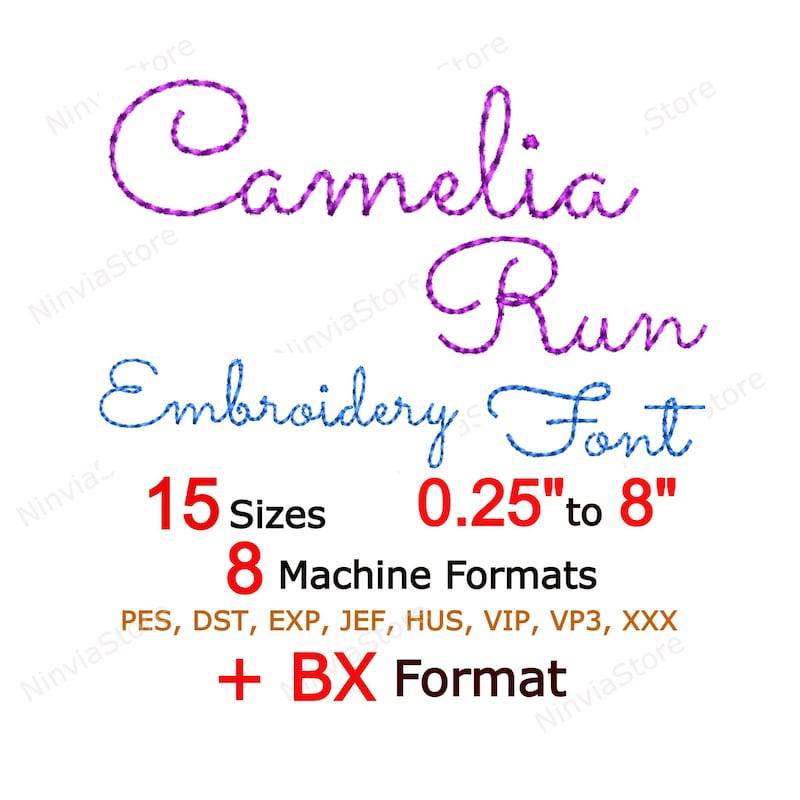 Run Stitch Fonts Block - Etsy