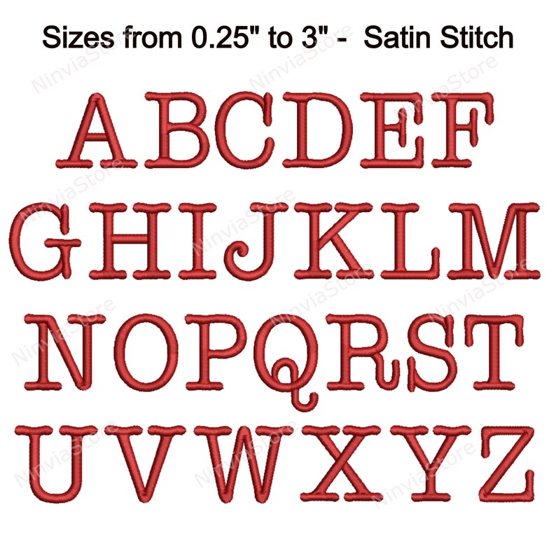 Typewriter Embroidery Font Machine Embroidery Design - Etsy