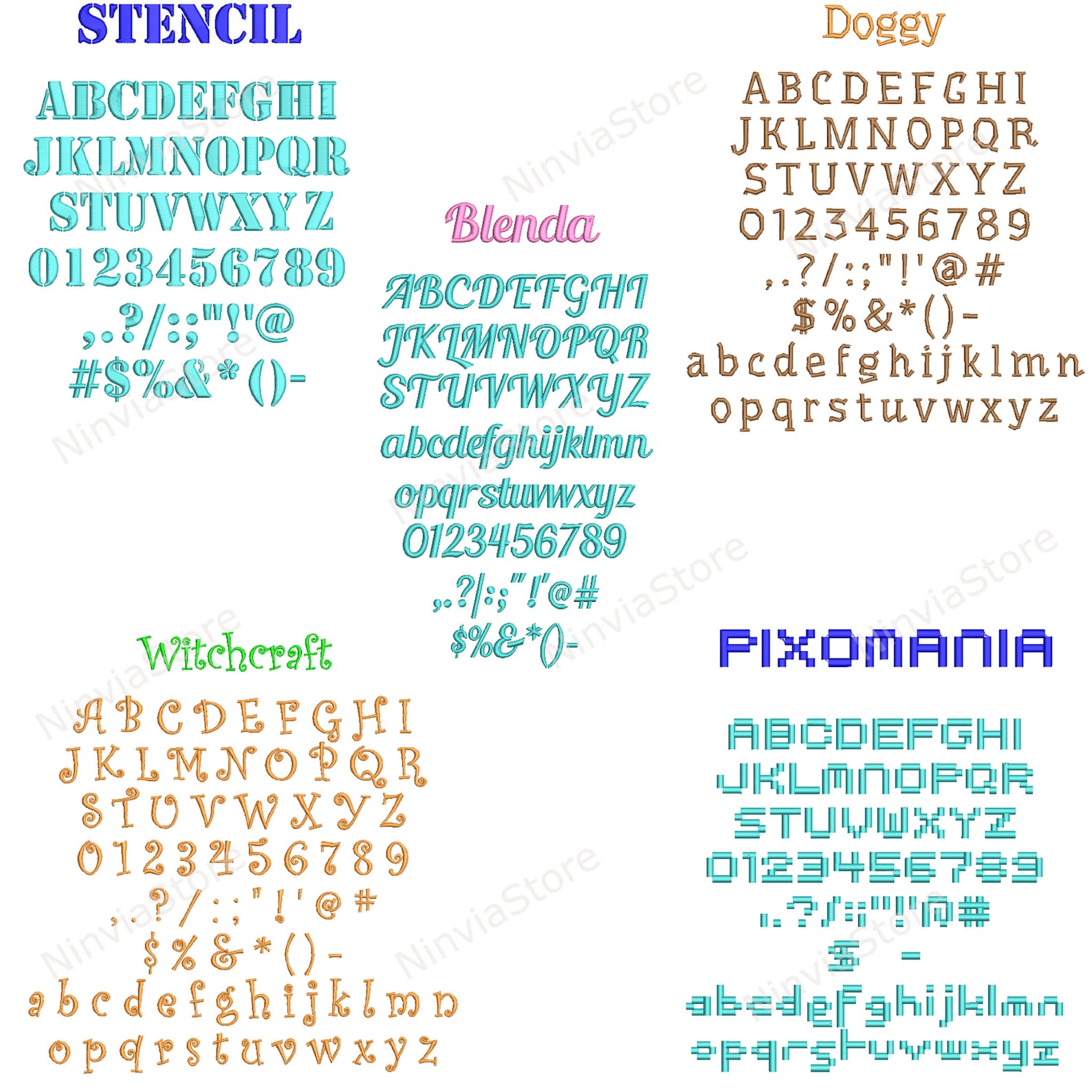 50 BX Embroidery Fonts 1" 1.5" and 2" Sizes, Machine Embroidery Font BX ...
