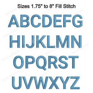 Block Medium Embroidery Font, Block BX Font, Pe Font for Embroidery ...