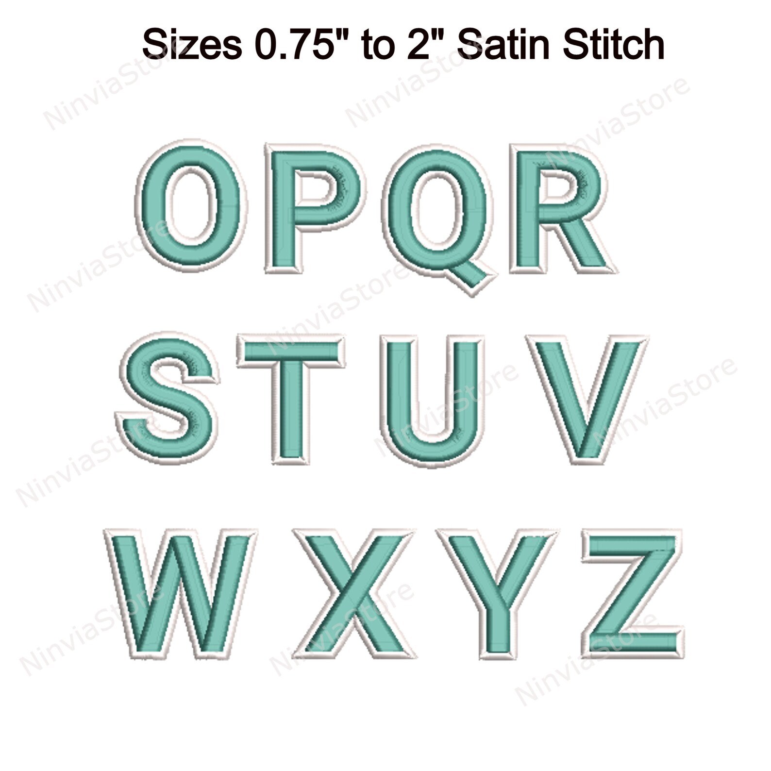 3D Foam 2 Color Block Embroidery Font, 3D Puff Foam Block BX Font ...