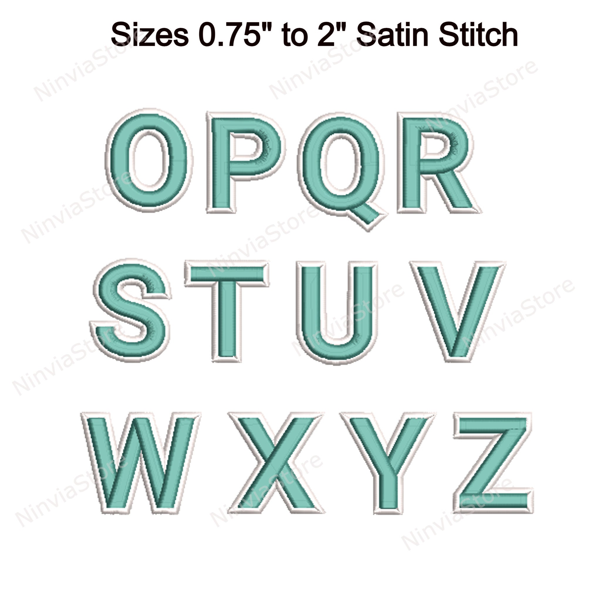 3D Foam 2 Color Block Embroidery Font, 3D Puff Foam Block BX Font ...