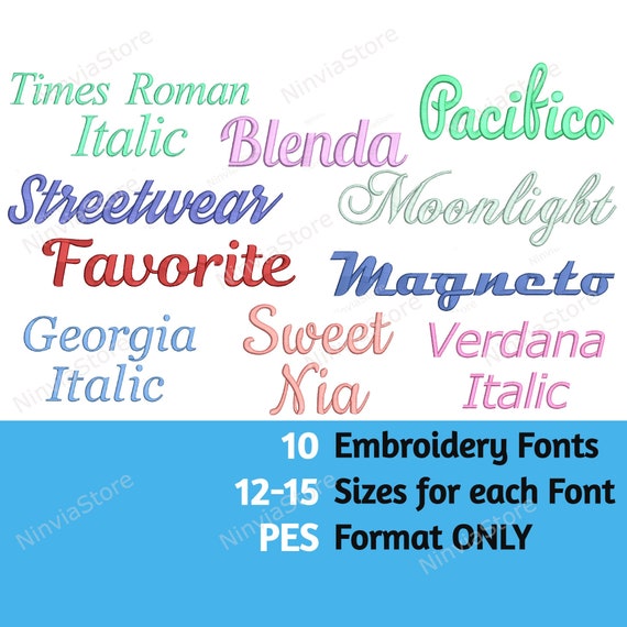 PES Script Embroidery Font Bundle Machine Embroidery Font Pe - Etsy
