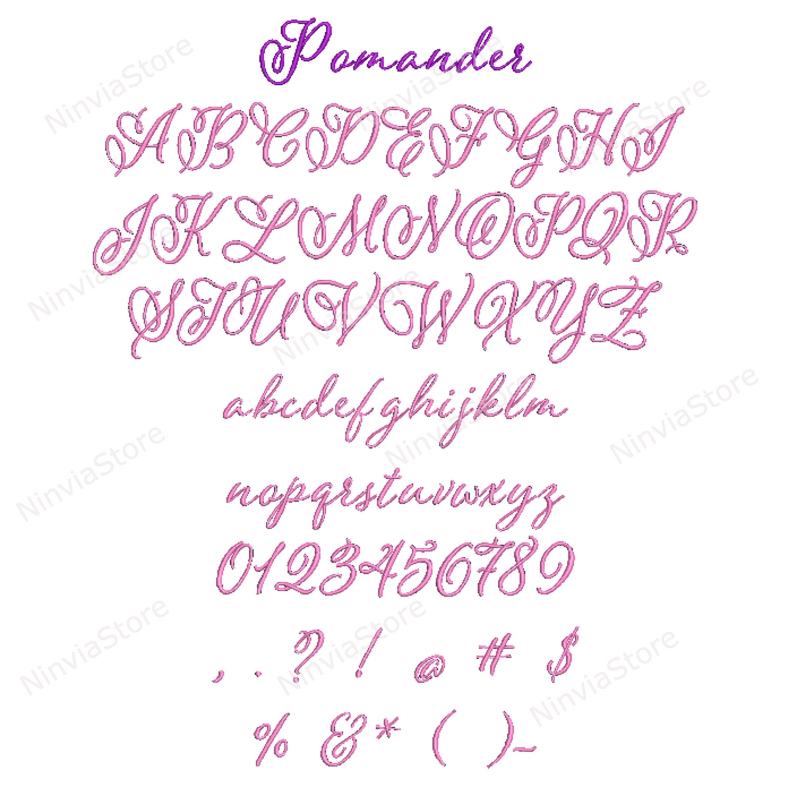 JEF Embroidery Font Bundle Calligraphy Font for Embroidery | Etsy