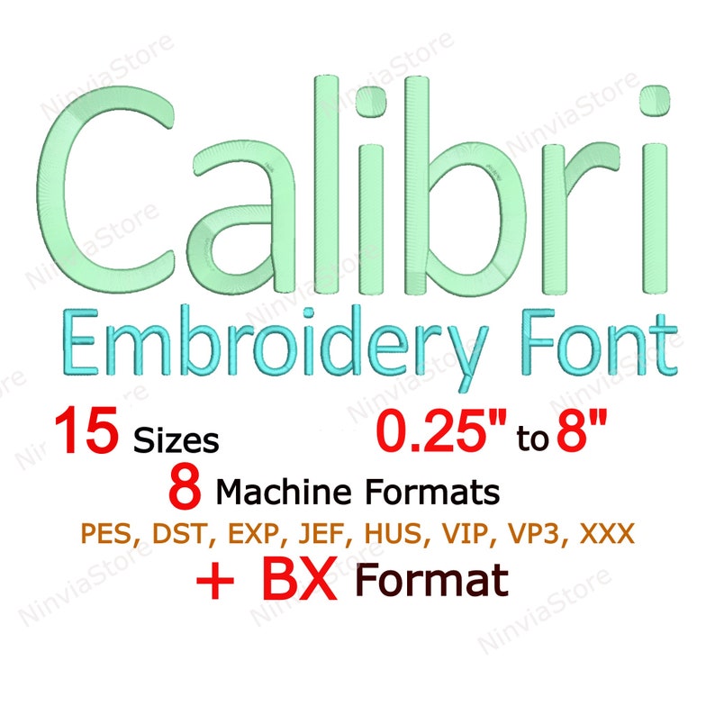 Calibri Embroidery Font Machine Embroidery Design Monogram - Etsy