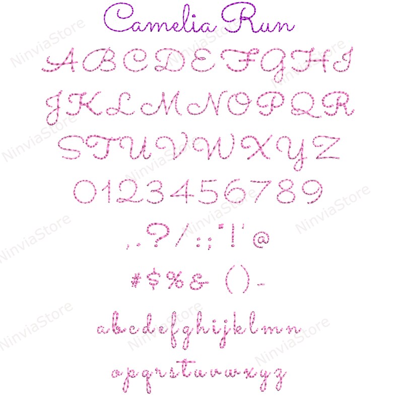 DST Embroidery Font Bundle, Run Stitch Machine Embroidery Font ...