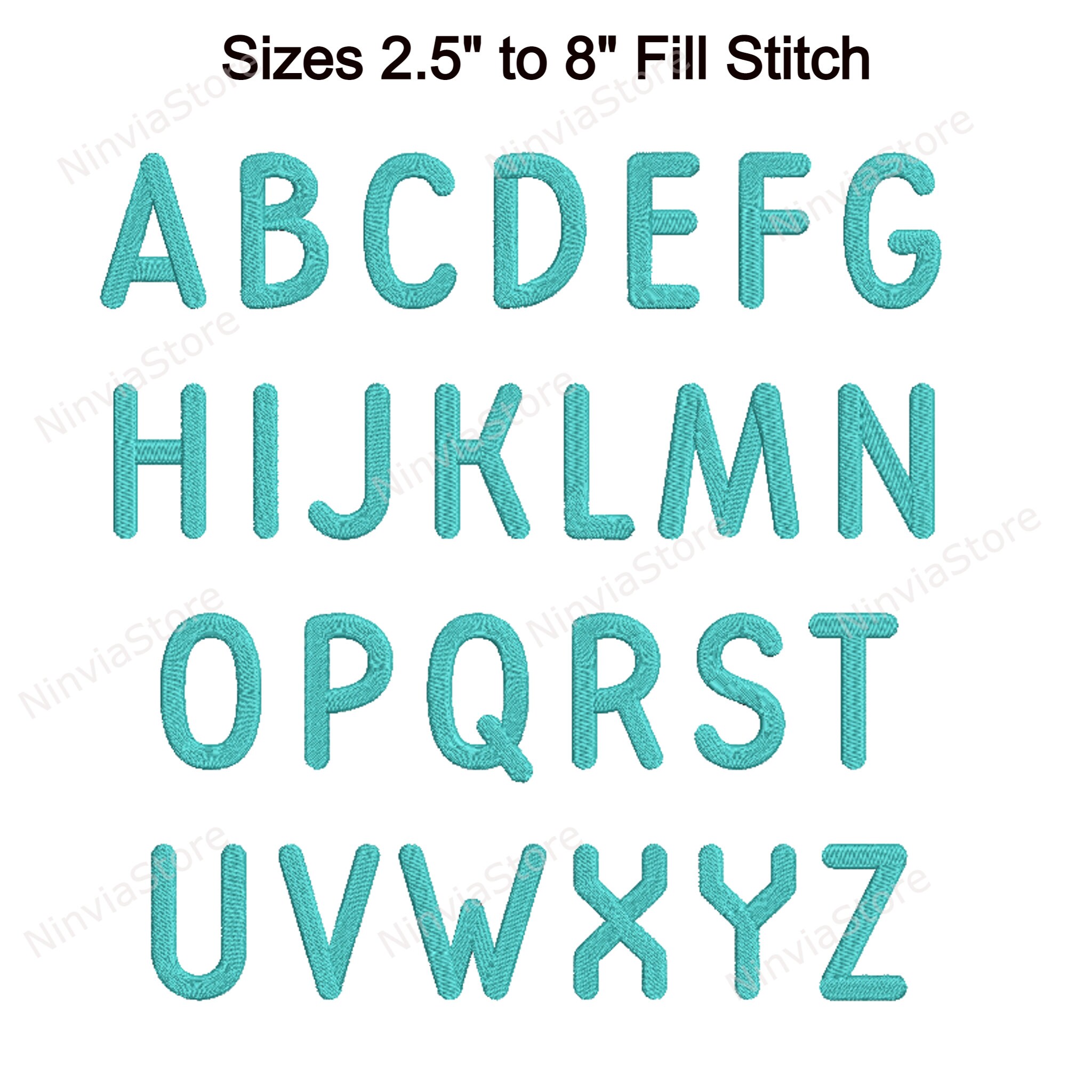 Block Rounded Embroidery Font, Monogram Alphabet Machine Embroidery ...
