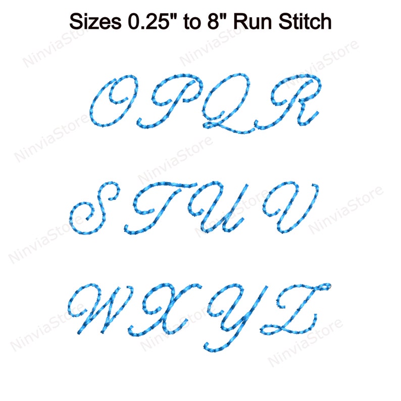 Run Stitch Embroidery Font Ballantines BX Font Monogram - Etsy