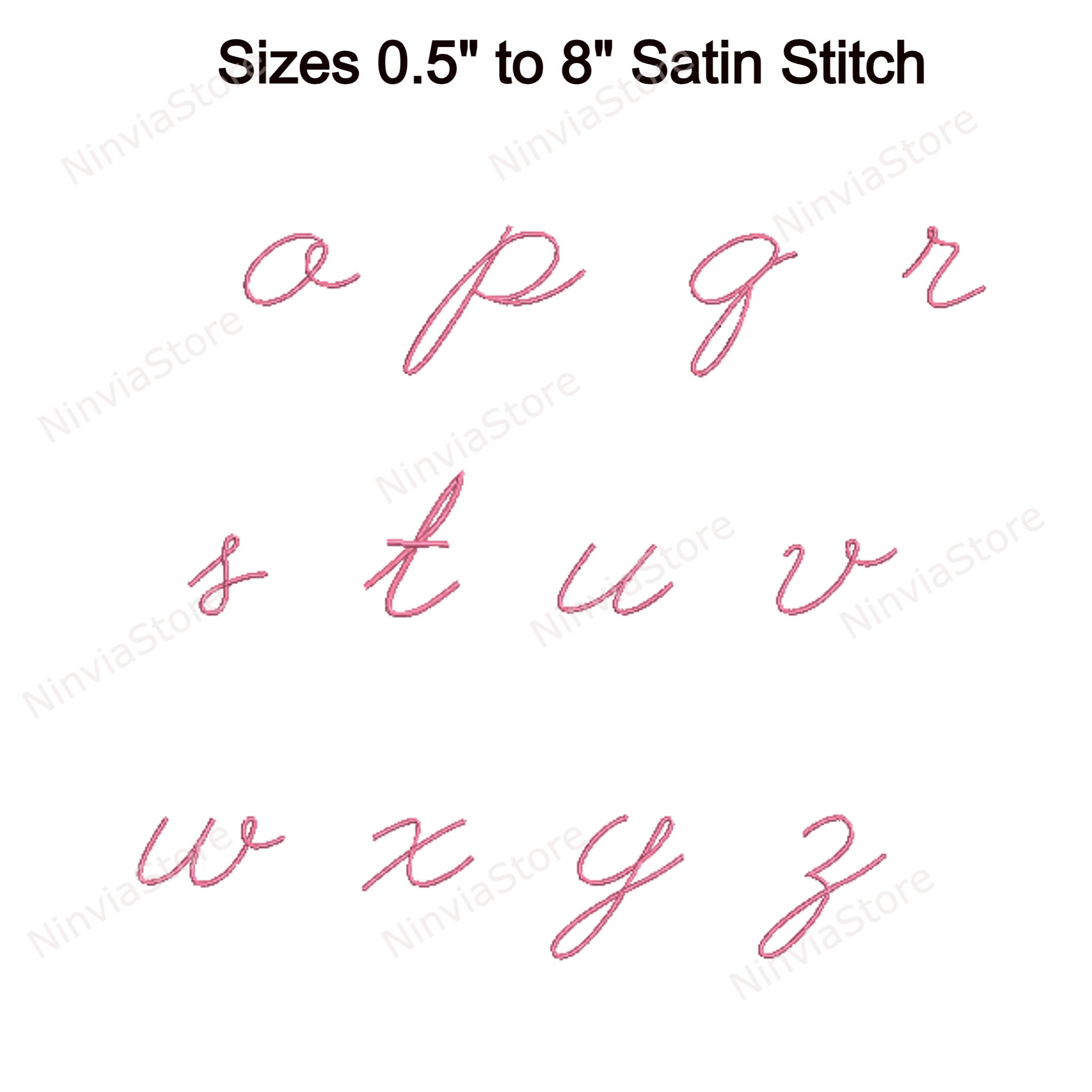 Thin Script Embroidery Font, PES Monogram Font Script Font, Satin BX ...