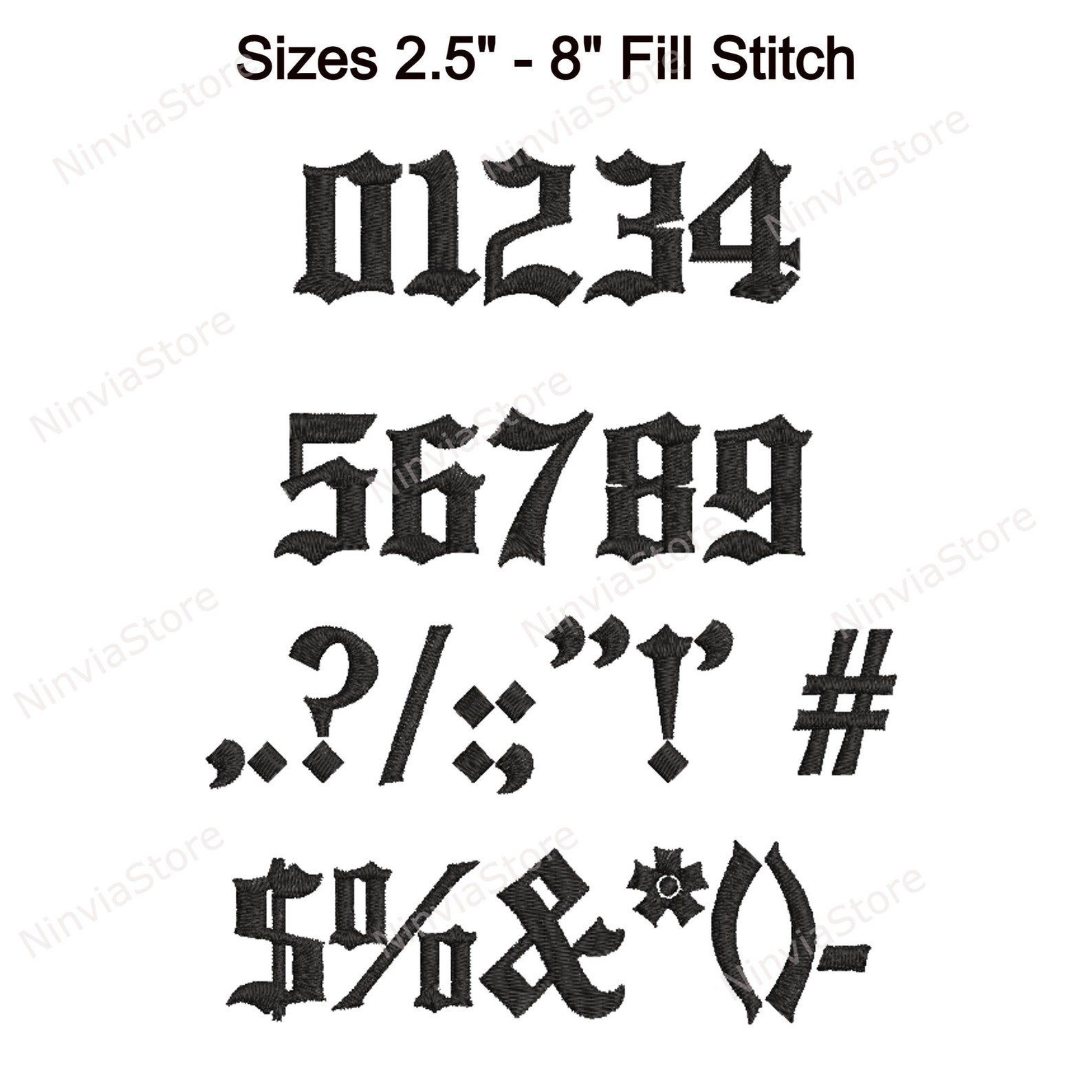 Gothic Embroidery Font Alphabet PES Font for Embroidery - Etsy