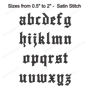 Gothic Embroidery Font Alphabet PES Font for Embroidery - Etsy