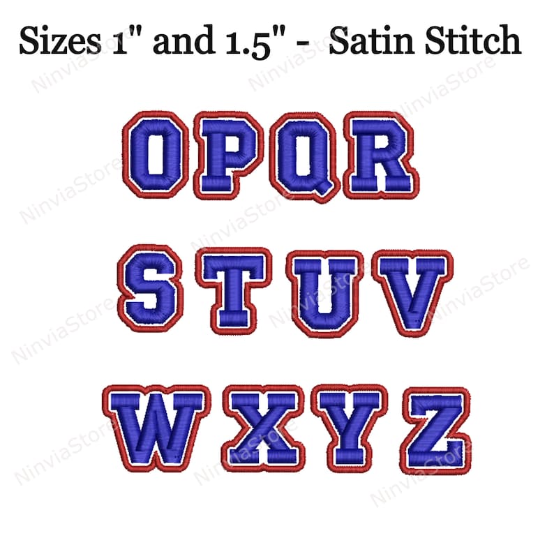 2 Color College Embroidery Font, BX Font, Alphabet Machine Embroidery ...